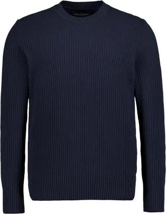 Marc O'Polo Herren Pullover blau Baumwolle unifarben