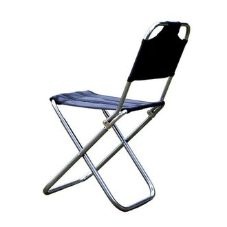 TOPBATHY Faltbarer Outdoor Angelstuhl mit Rückenlehne aus Aluminiumlegierung Tragbarer Camping Gartensessel für Angler und Freizeit Platzsparender Klapphocker 