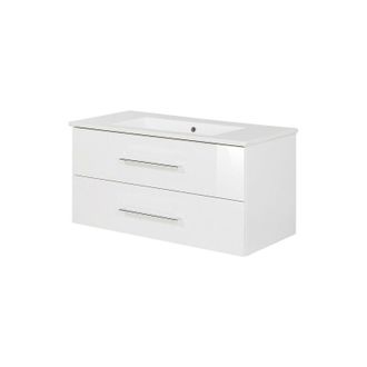 Fackelmann Waschtischunterschrank inkl. Keramikbecken b.perfekt / Badschrank mit Soft-Close-System / Ma&szlig;e (b x h x t): ca. 103 x 51 x 48 cm