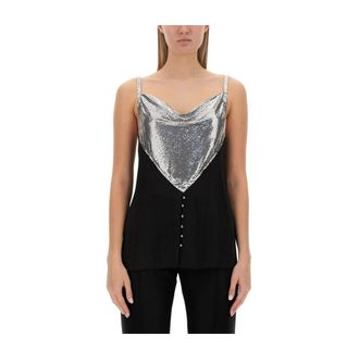 Paco Rabanne Femme, Tops, Multicolore, Taille: 38 FR Top sans manches au design unique