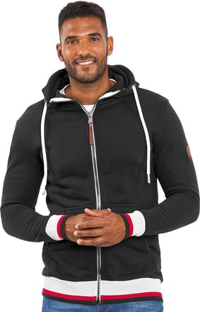 Alessandro Salvarini Herren Sweatjacke (S-3XL) mit Kapuze - Leicht, Atmungsaktiv, Kapuzenpullover mit Rei&szlig;verschluss M&auml;nner - AS-310 Schwarz X-Large