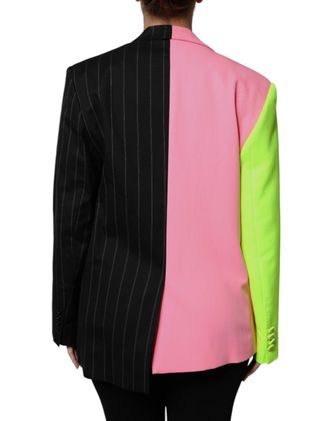Dolce & Gabbana Womens Multicolor Patchwork Embellished Coat Jacket Clothing