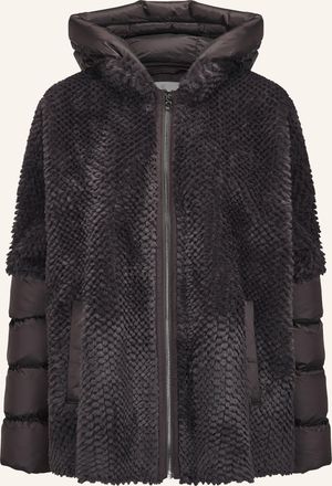 Milestone Kunstfell-Jacke Mswega Mit Abnehmbarer Kapuze braun
