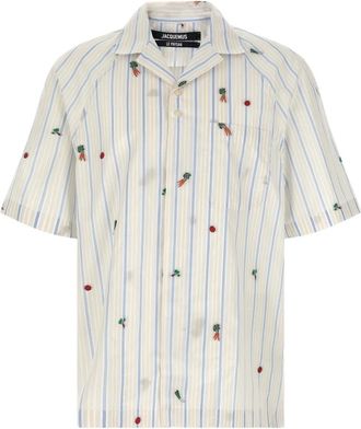Jacquemus Homme, Chemises, Multicolore, Taille: S Chemise &agrave; Manches Courtes Romarin