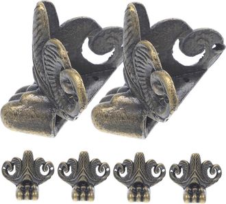 Angoily 6 Stück Vintage Metallfüße aus Zinklegierung für Holzbox Schmuckkasten mit Stabilem Eckenschutz und Dekorativen Möbelbeinen Langlebige Fixierung für A