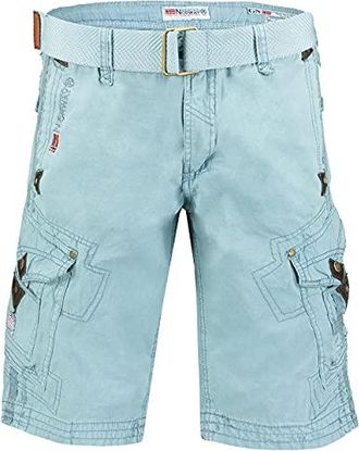 Geographical Norway Peanut Men - Bermuda Homme Casual Coton - Short Hommes Sport Cargo - Bermudas Respirant Décontracté Chino - Shorts Court A Ceinture - Coupe Normale Co