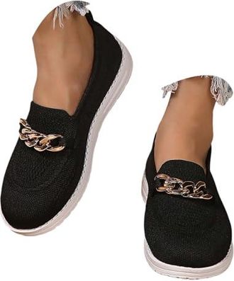 Generic Loafer Chaussures de loisirs pour femme - Couleur unie - En maille - Respirantes - L&eacute;g&egrave;res - Confortables - Chaussures de trekking - Chaussures de s&eacute;c