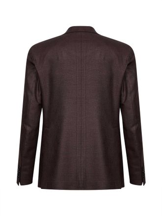 Tagliatore Mens Blazer Vesuvio Dark Brown Silk-Wool Jacket