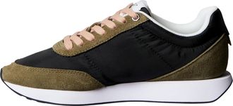 Calvin Klein Damen Runner Sneaker Retro Lace Up Low Top, Mehrfarbig (Black/Capers), 42