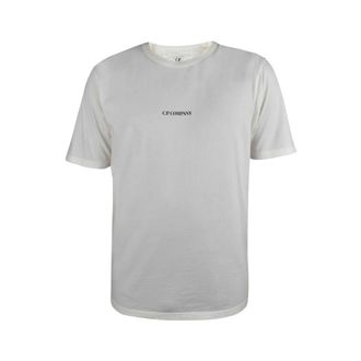 C.P. Company C.p. Company, Homme, Tops, Blanc, Taille: S T-Shirt Logo 24/1 Jersey