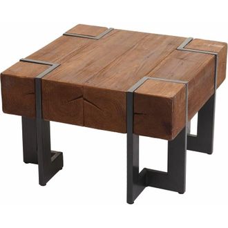 Hhg Neuwertig] Couchtisch HHG 887, Wohnzimmertisch, Tanne Holz rustikal massiv MVG-zertifiziert braun 60x60cm