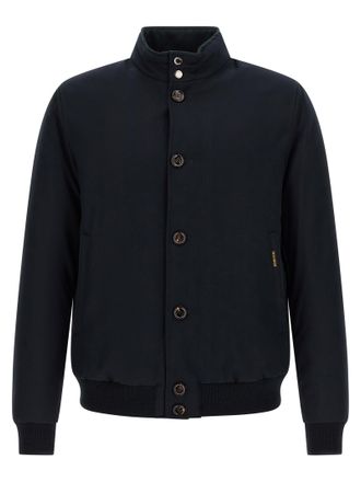Moorer Mens Blue Wool Bomber Clothing