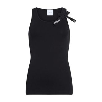 Patou Femme, Tops, Noir, Taille: 42 FR Logo Tank Top