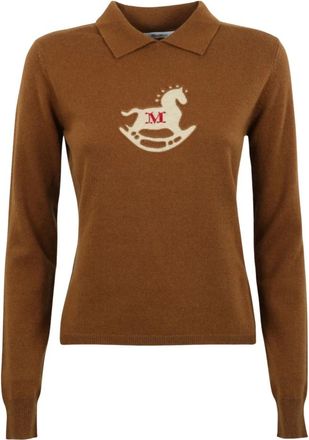 Max Mara Femme, Tops, Brun, Taille: 38 FR Pull slim en laine et cachemire