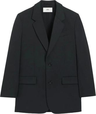 Ami Homme, Vestes, Noir, Taille: S Blazer Structur&eacute; &agrave; Deux Boutons