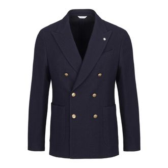 Manuel Ritz Homme, Vestes, Bleu, Taille: M Veste Bleue &agrave; Double Boutonnage avec Boutons Dor&eacute;s