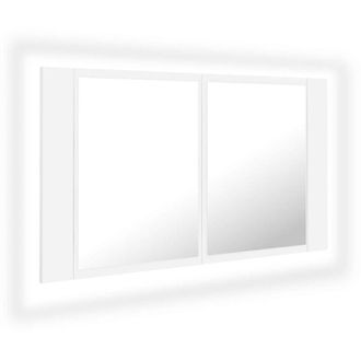vidaXL LED-Bad-Spiegelschrank Wei&szlig; 80x12x45 cm Acryl Vidaxl