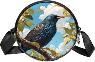 Generic Sac &agrave; bandouli&egrave;re rond pour femme, petit sac &agrave; bandouli&egrave;re mignon avec fermeture &eacute;clair, bretelles r&eacute;glables, sac &agrave; main rond d&eacute;contract&eacute; pour femmes 