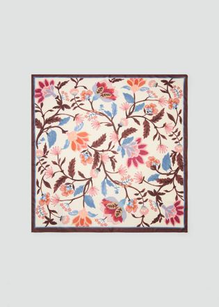 Mango Foulard &agrave; fleurs chocolat - Femme - Taille unique - MANGO
