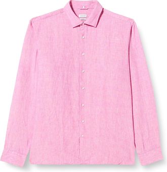Seidensticker Mens Shaped Fit Langarm Hemd Shirt, Rosa, 43
