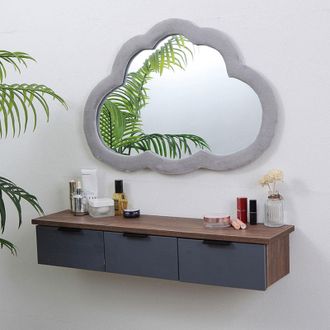 Generic Schminktisch mit Beleuchtung,Kommode Make-up Tisch,H&auml;ngender,Wandschrank mit Schubladen,Modern,ideal for Schlafzimmer und Ankleidezimmer(Gray)