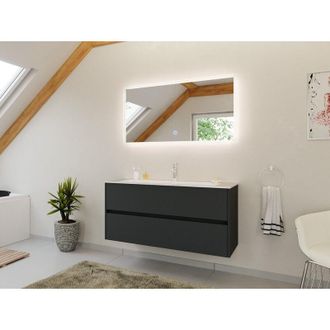 Magnolia Home Badm&ouml;bel Set Taifun 2tlg. 120 cm mit LED Spiegel Grafit