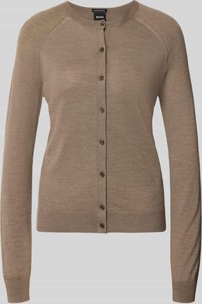 HUGO BOSS Regular Fit Strickjacke aus reiner Schurwolle Modell Fonami