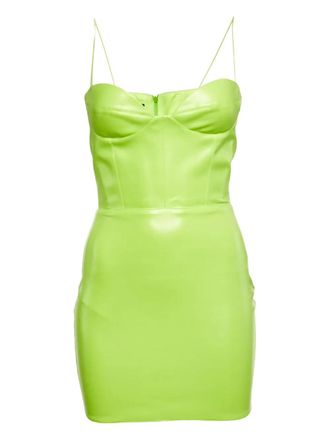 Alex Perry robe courte en cuir artificiel - Vert