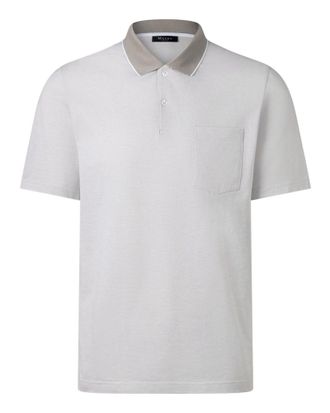 Maerz Softes Piqu&eacute;-Poloshirt aus mercerisierter Baumwolle mit Kontrastkragen in