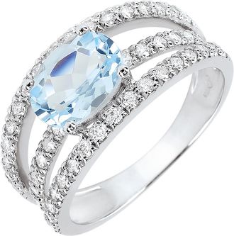 Edenly Verlobungsring Schicksal - Herzogin Variation - 1.5 Karat Topaz und Diamanten - 18 Karat Weißgold