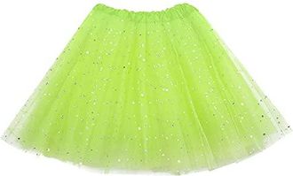 Generic Jupe Paillette Femme Short Sequin Jupe Tutu avec Paillettes Trois &Eacute;toiles pour Danse Adultes, Jupe Mesh pour Performance