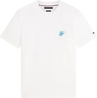 Tommy Hilfiger Homme, Tops, Blanc, Taille: XL Script Monogram Swimshop Tee