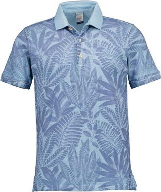 Bob Herren Polo-Shirt blau Baumwoll-Piqué