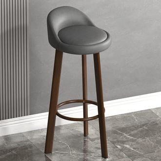 Generic Moderner, ergonomischer Barhocker mit Fu&szlig;st&uuml;tze, K&uuml;chenstuhl aus PU-Leder, 61 cm hoch, Tresensitz, Bequeme R&uuml;ckenlehne f&uuml;r Essbereich, Caf&eacute; oder Bar -