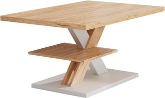 Vicco Couchtisch Arivo, Eiche/Weiß, 90 x 60 cm mit Ablage