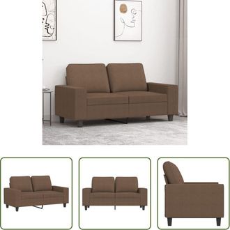 vidaXL Wohnzimmersofa - 2-Sitzer-Sofa Braun 120 cm Stoff