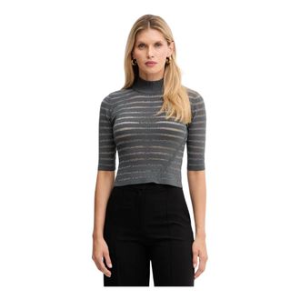 Simona Corsellini Gestreifter Rollkragenpullover - - Knitwear - Damen - Grau - S