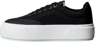 Calvin Klein Damen Flatform Lace Up NYL Mix Yw0Yw02013 Low Top, Black (Black/Bright White), 38 EU