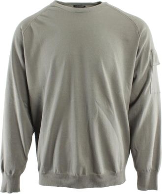 C.P. Company C.p. Company, Homme, Pulls, Gris, Taille: 2XL Pull en m&eacute;lange de coton avec patch logo