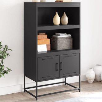 vidaXL Highboard Schwarz 68,5x38,5x123,5 cm Stahl - Vidaxl