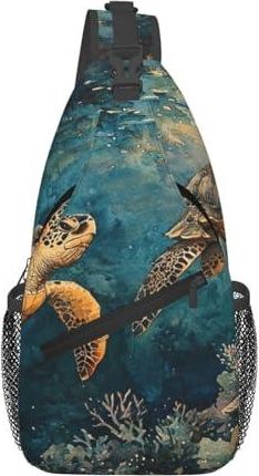 Generic Sac &agrave; dos &agrave; bandouli&egrave;re motif tortue oc&eacute;anique, sac &agrave; bandouli&egrave;re pour homme, sac &agrave; dos de randonn&eacute;e pour homme