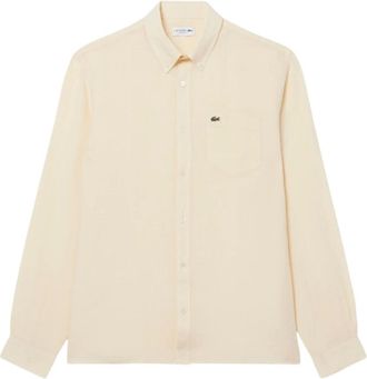 Lacoste Homme, Chemises, Beige, Taille: 2XL Chemise en lin