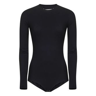 Maison Margiela Schwarzer Snap-Button-Body - - Tops - Damen - Schwarzk - 2XS