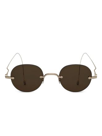 Thom Browne lunettes de soleil &agrave; monture ronde - Or