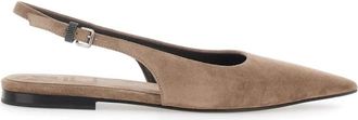 Brunello Cucinelli Suede Slingback Ballerinas - - Shoes - Damen - Braun - 40 EU