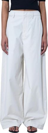 Christophe Lemaire Femme, Pantalons, Blanc, Taille: 38 FR Pantalon Tailleur Jambe Large