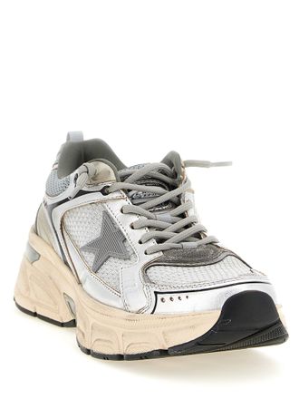 Golden Goose Womens Silver Leather Chunky Sneakers
