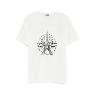 Kenzo Eiffelturm Design T-Shirt - - Tops - Herren - Wei&szlig; - XL
