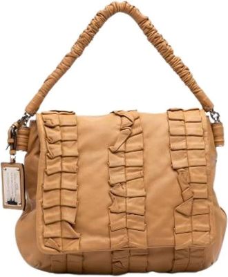 Dolce & Gabbana Sac Hobo Volant&eacute; Pre-owned - Femme - Pre-owned - Brun - Taille: ONE Size