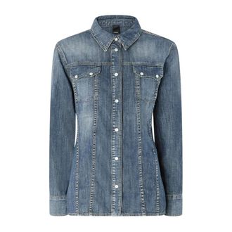 Pinko Casteldoria Camicia Light Denim - - Blouses & Shirts - Damen - Blau - M